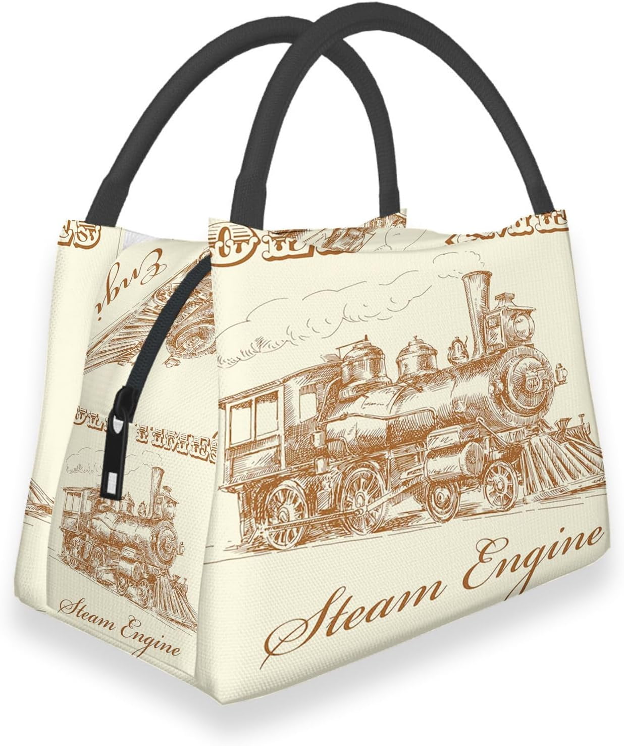 Steam Engine Lunch Box Insulated Lunch Boxes Waterproof Lunch Bag,Old ...