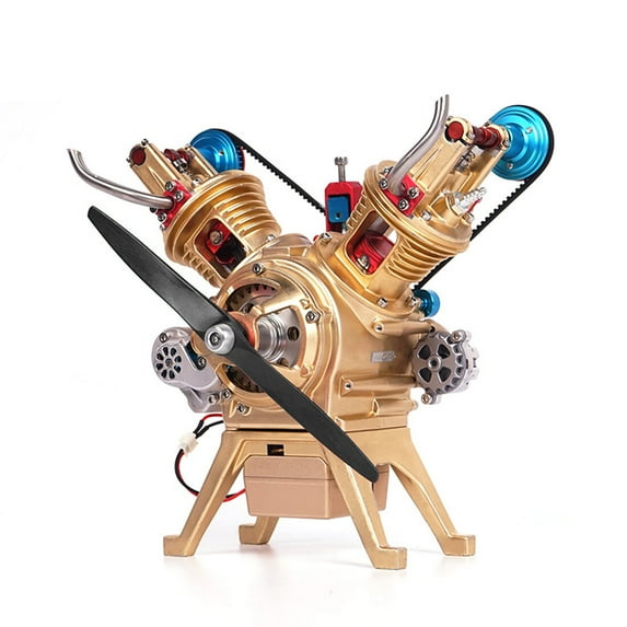Steam Engine Model Kit That Works, 217PCS All-Metal V2 Twin-Cylinder ...