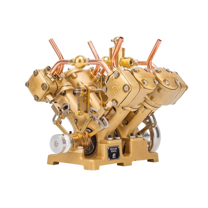 Steam Engine Model Kits, RW-V4 12cc High-Precision V4 Cylinder Boats ...