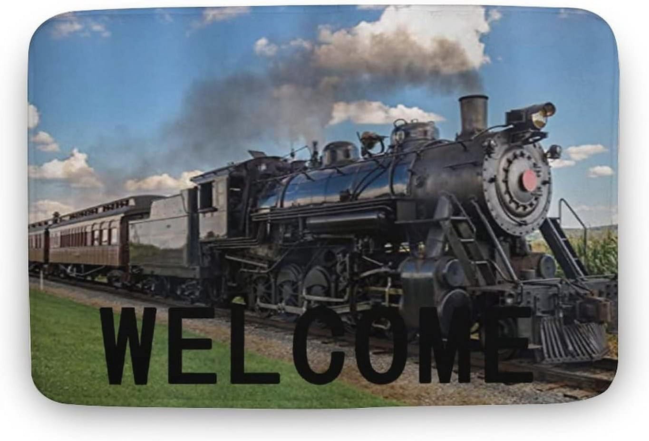 Steam Engine Vintage Locomotive in Countryside Scenery Green Grass Puff ...