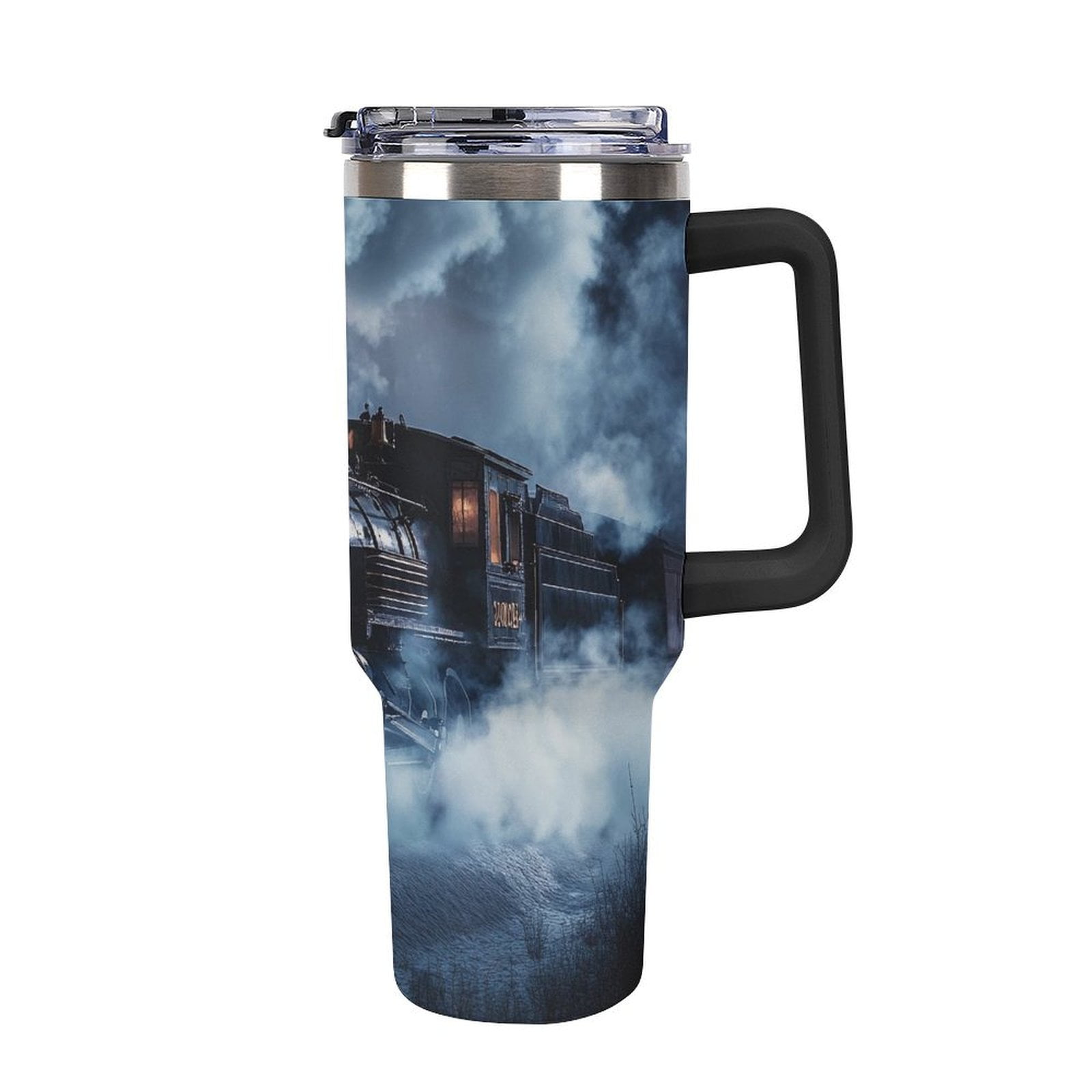 Steam Engine Vintage Locomotive Train Tumbler with Handle and Straw 40 ...