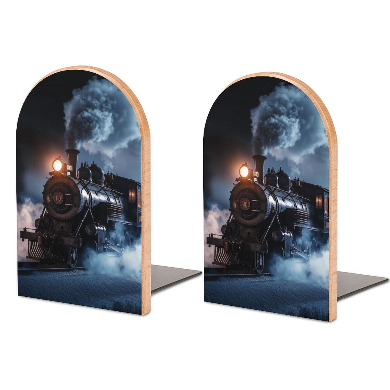Steam Engine Vintage Locomotive Train Wood Book Ends for Shelves Non ...