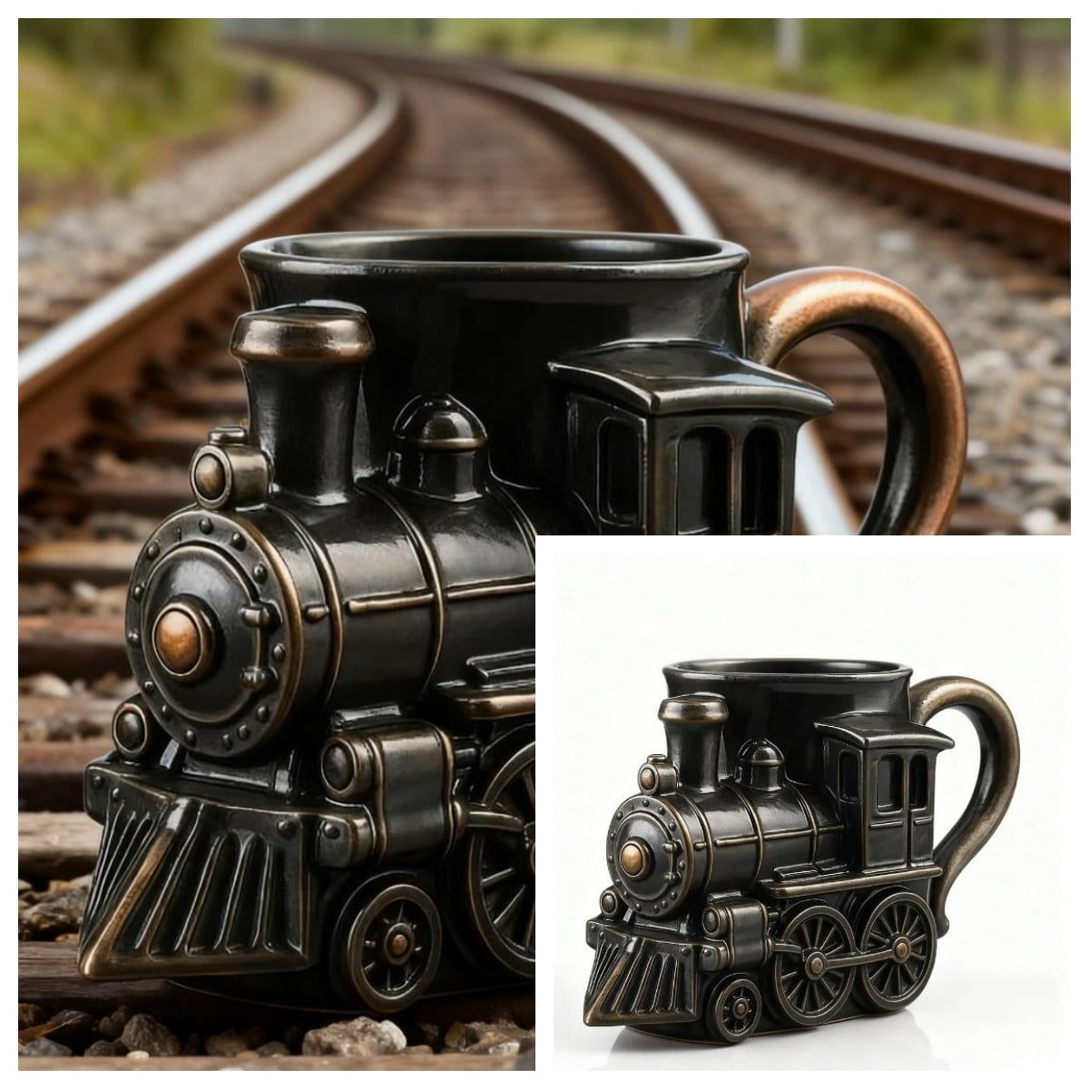 Steam Express Mug, 11 oz Vintage Locomotive Design, 3D Detailed Train ...