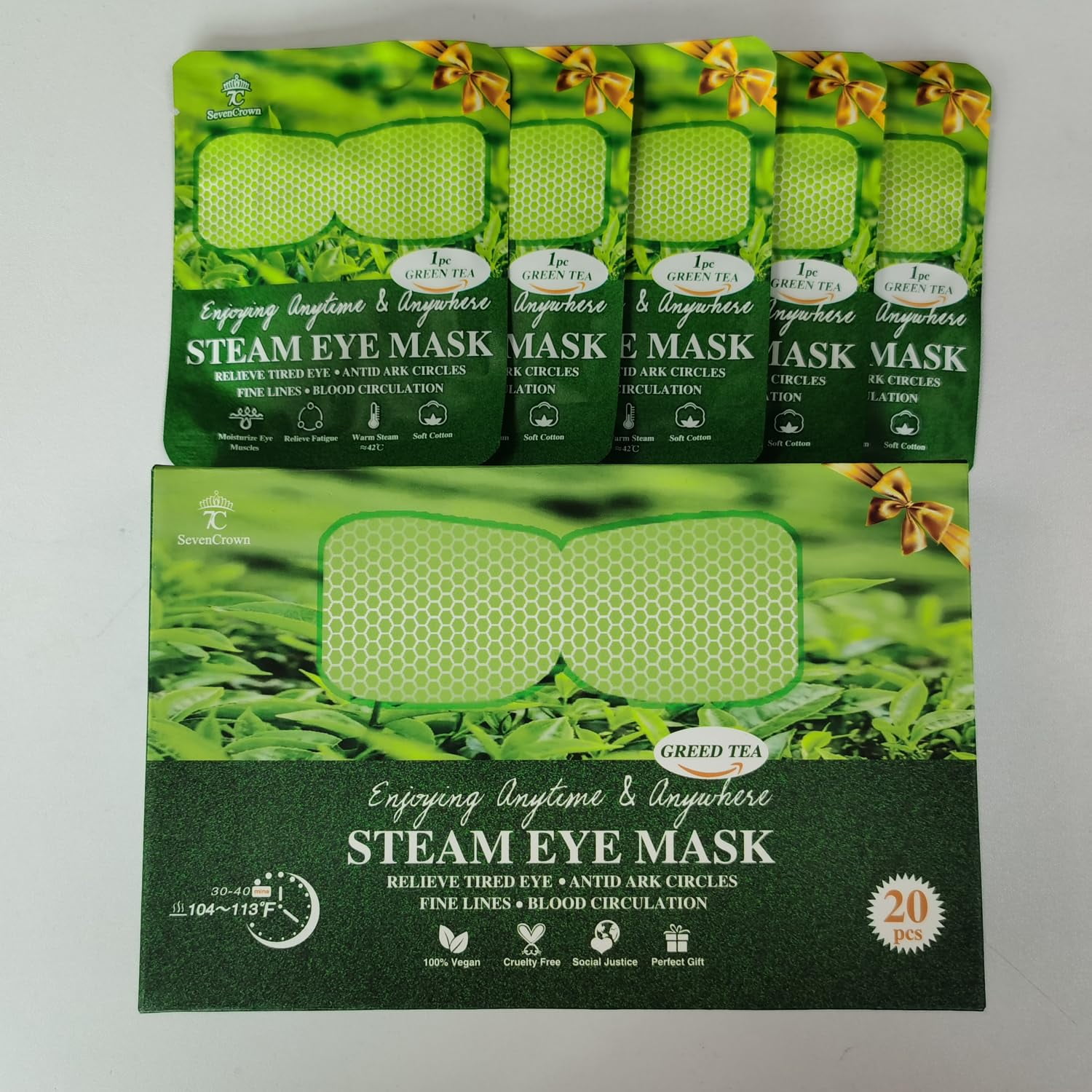 Steam Eye Mask for OIF8 Travel Essentials,Sleep Mask,Green Tea for Eyes ...
