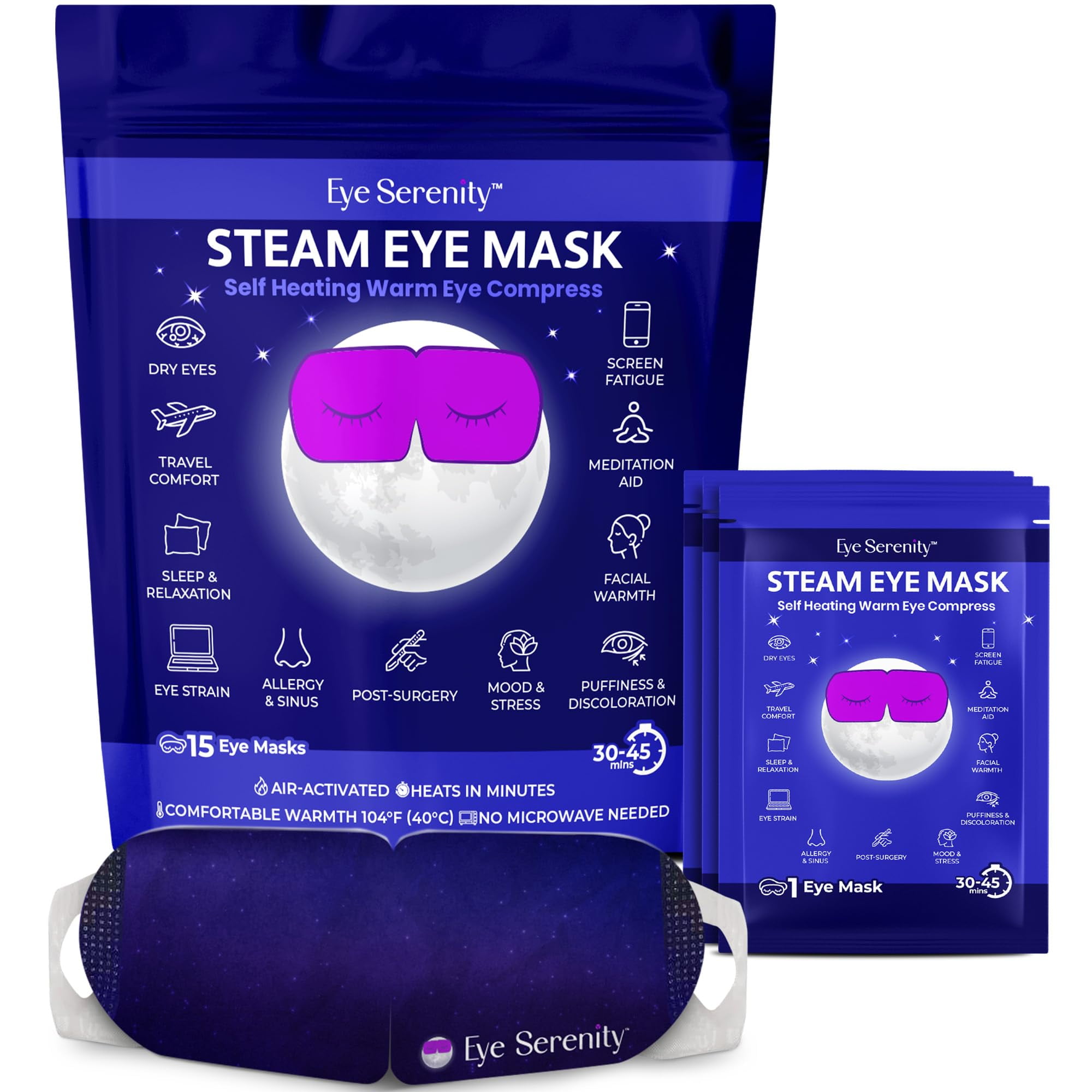 Steam Eye Mask for YPF5 Dry Eyes | Warm Compress Eye Mask for Puffy ...