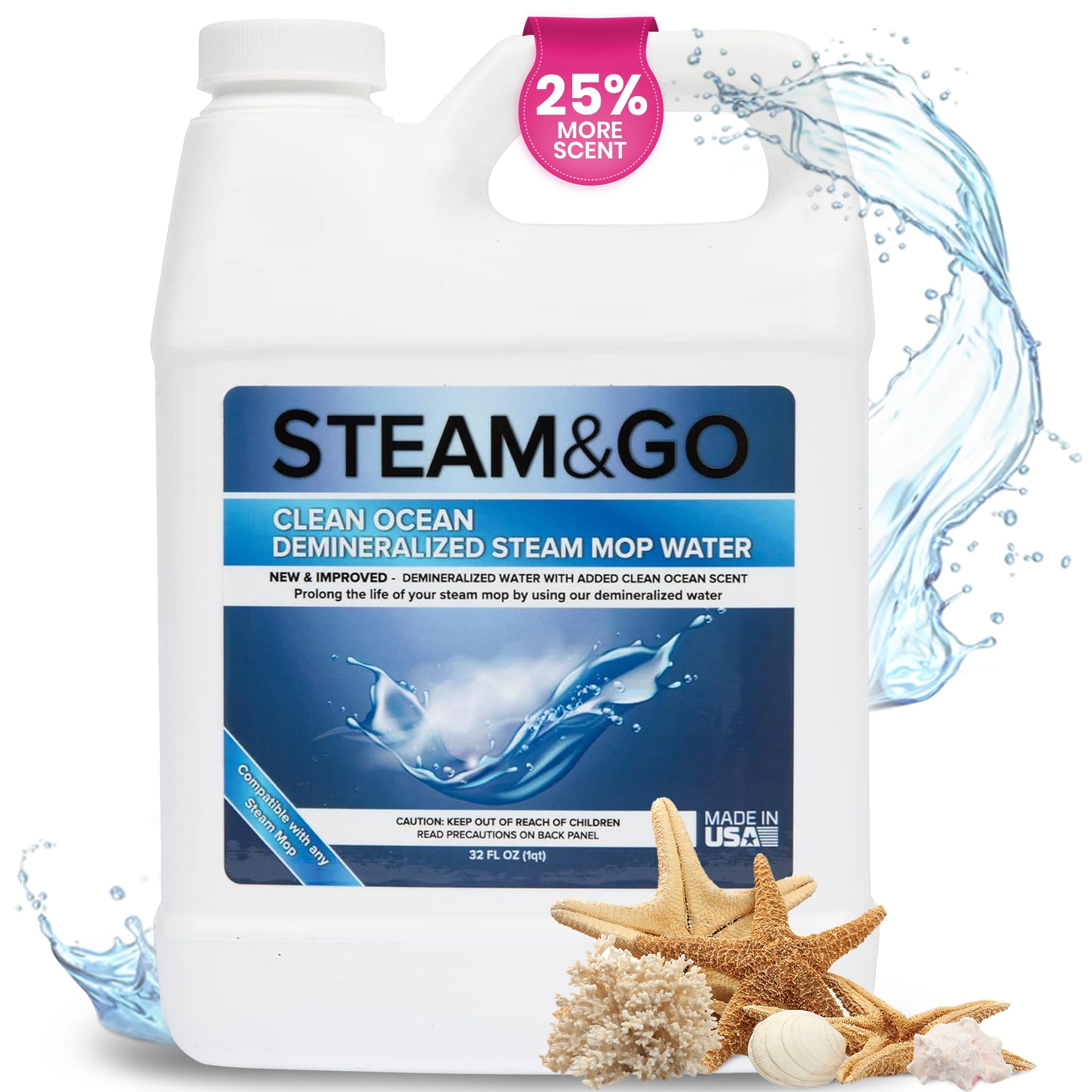 Steam & Go Demineralized Water for Steam Cleaner, PVC-Free Floor ...