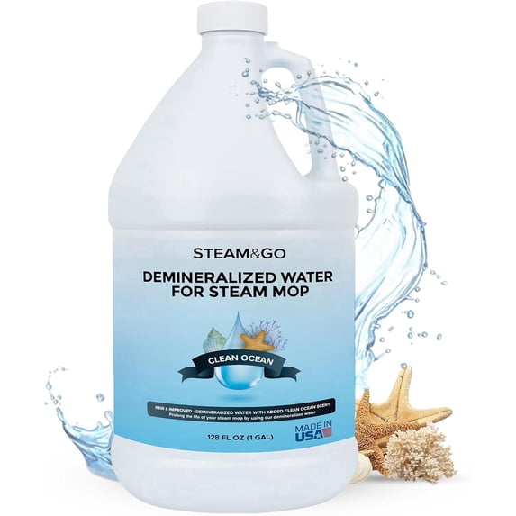 Steam & Go Demineralized Water for Steam Mop, 1 Gal Ocean Clean ...