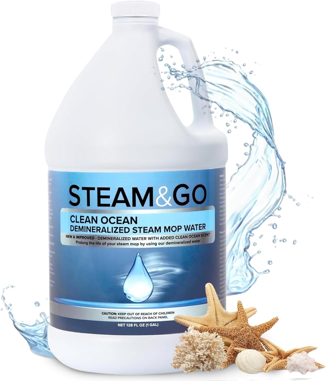 Steam & Go Multi-Surface Liquid Solution, Demineralized Water for Steam ...