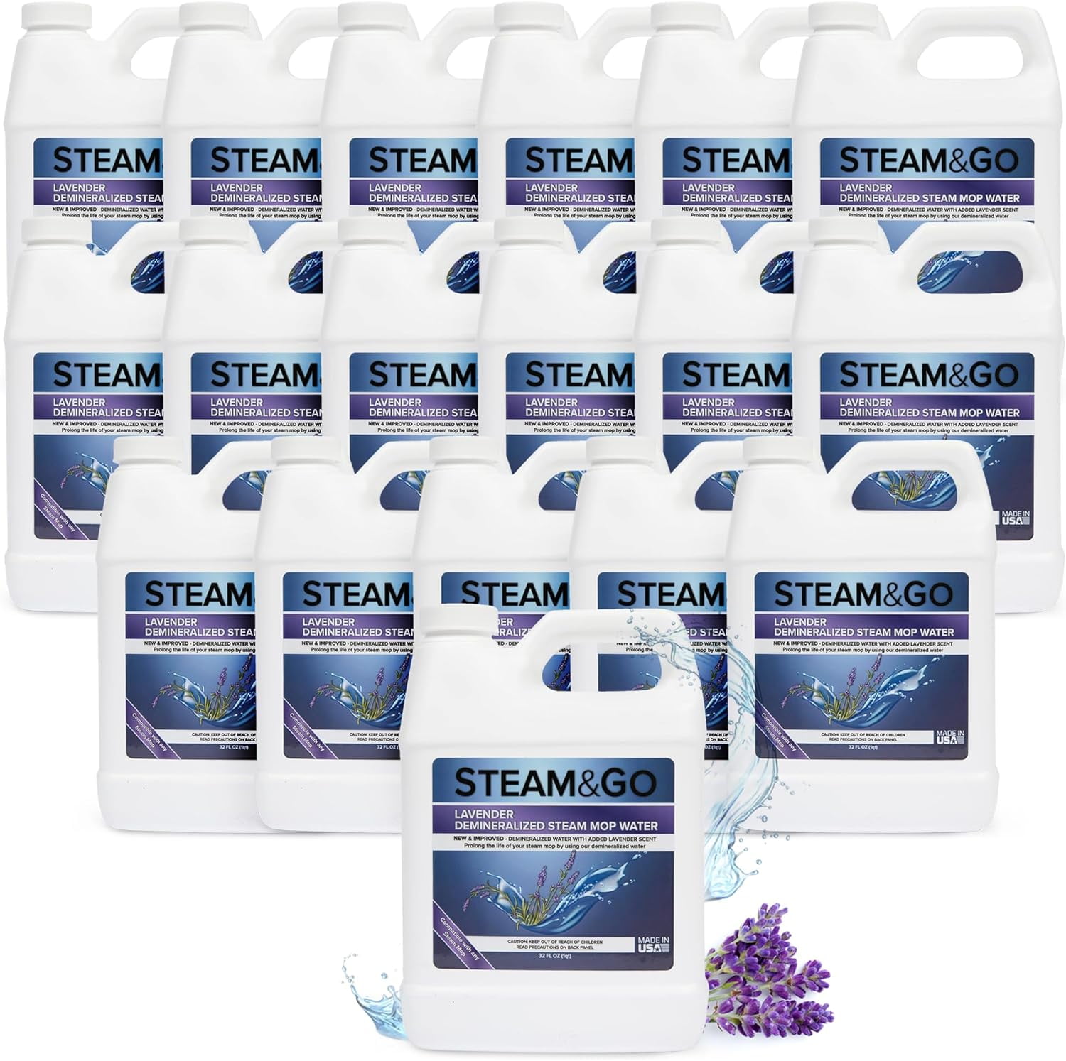 Steam & Go Demineralized Water for Steam Mop Scented Floor Cleaner ...