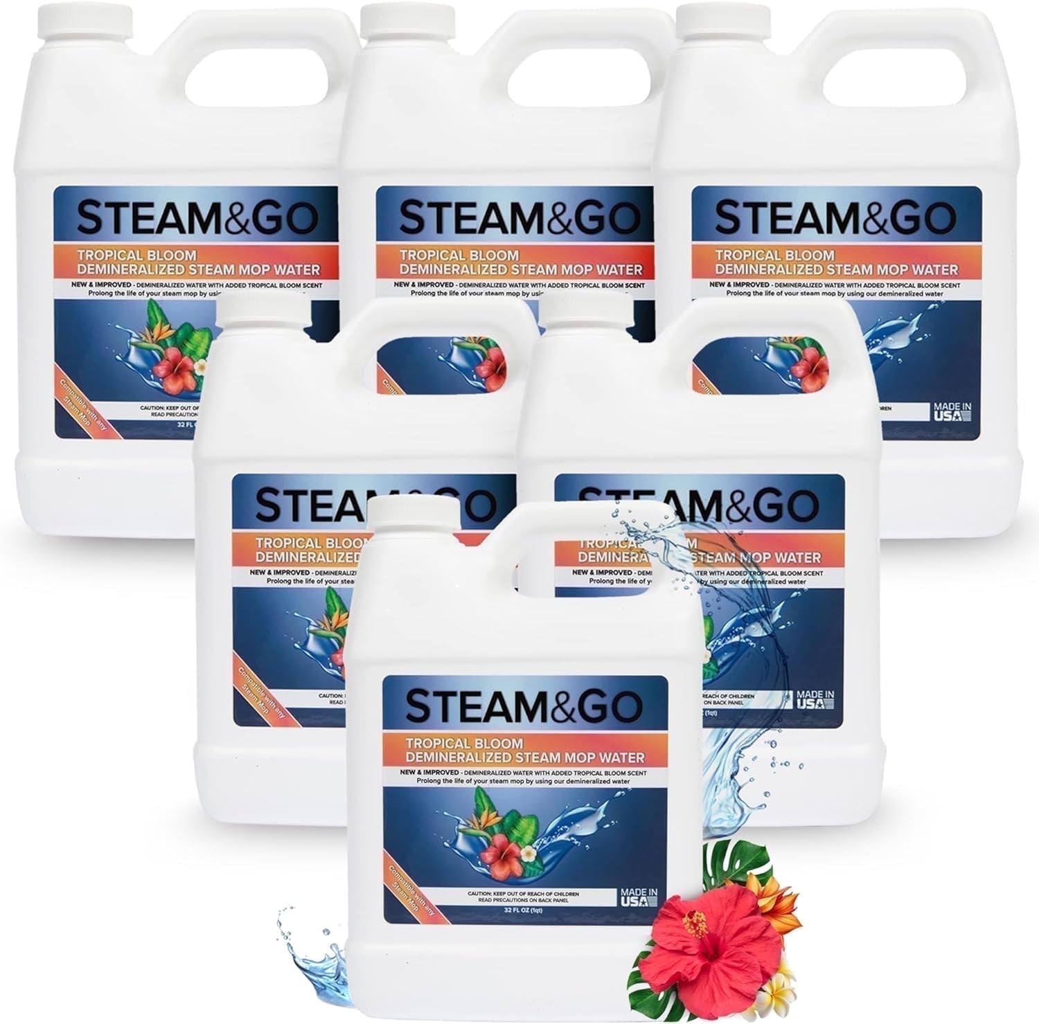 Steam & Go Demineralized Water for Steam Mop Scented Floor Cleaner ...