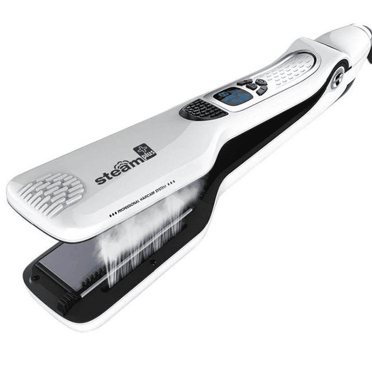 Steam Hair Straightener Brush Ceramic Flat Iron Professional Hair ...