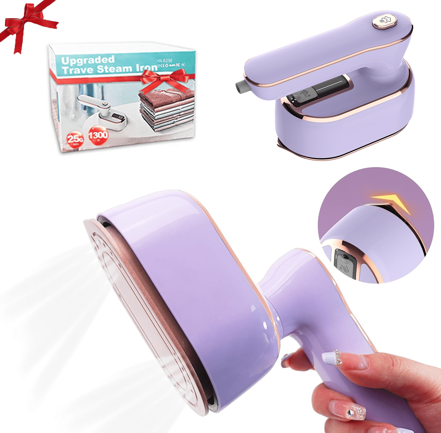 Steam Iron 2-in-1 Portable Iron & Steamer for Clothes-Handheld Travel ...