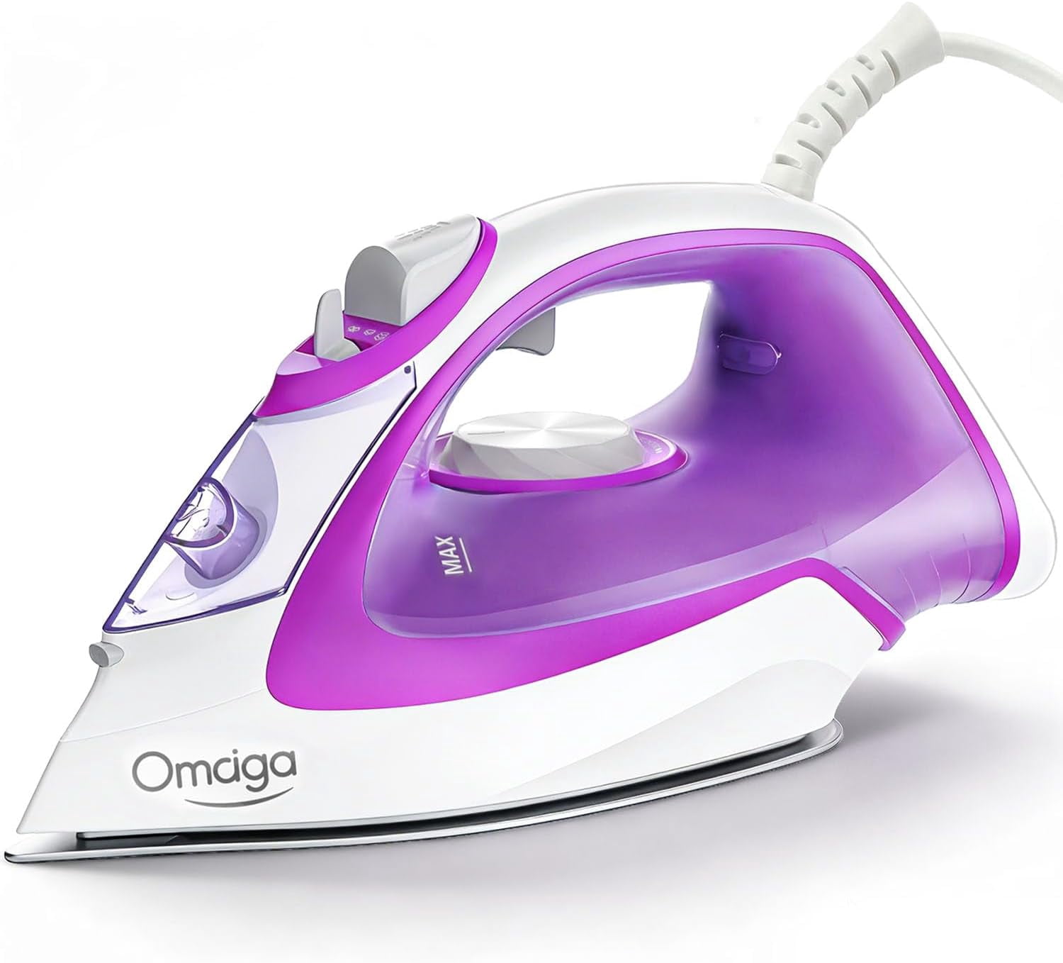 Steam Iron for Clothes, 1750W Iron with Rapid Heating, Non-Stick ...
