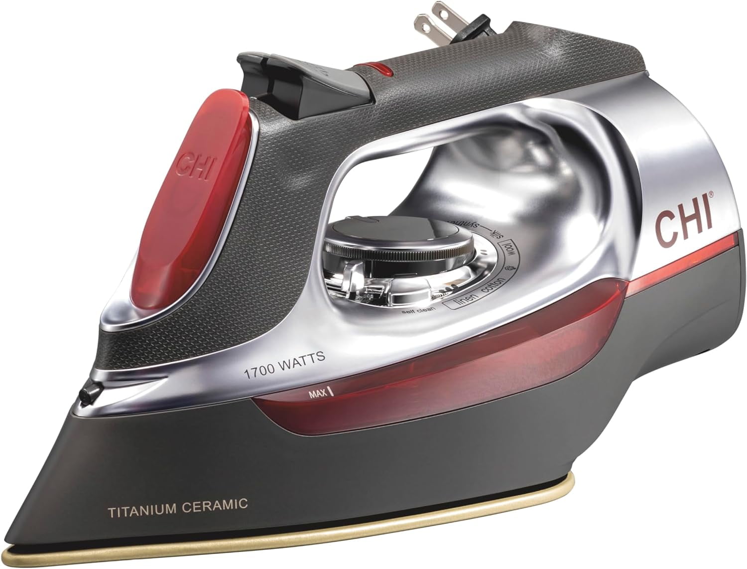 Steam Iron for Clothes with 8’ Retractable Cord, 1700 Watts, 3-Way Auto ...