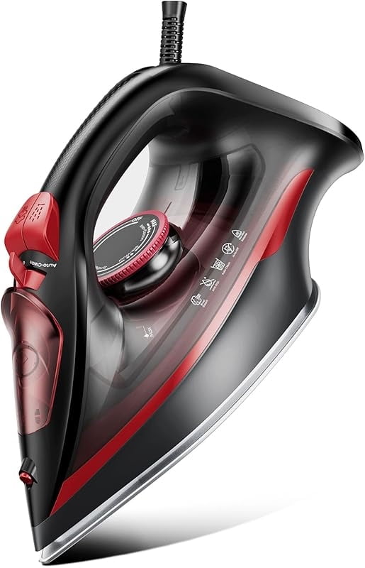 Steam Iron for Clothes with Irons Burst of Steam, 1500W Iron Non-Stick ...