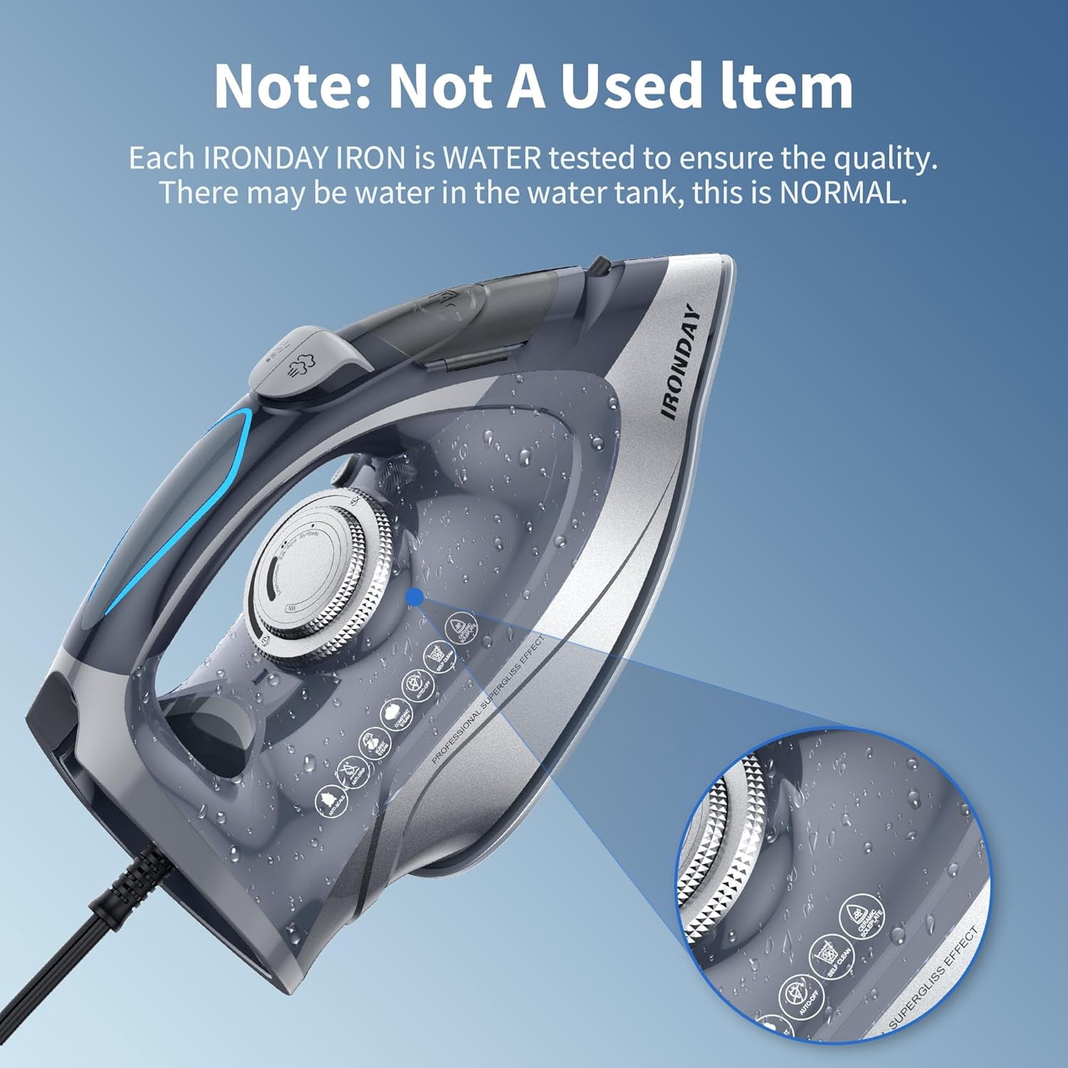 Steam Iron for Clothes Rapid Heating, 1700W Iron Burst of Steam, Non ...