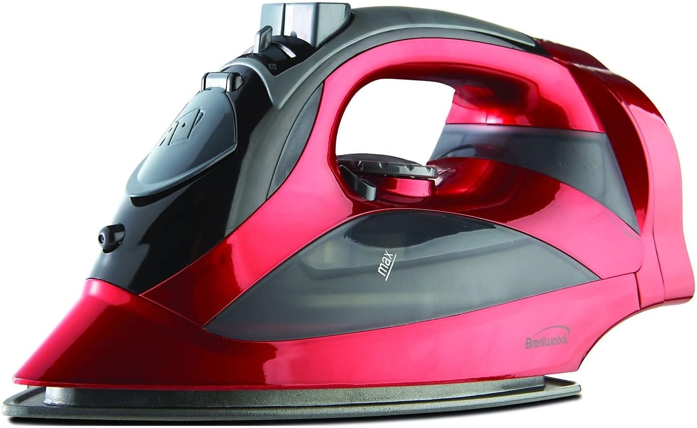 Steam Iron with Retractable Cord, Non-Stick, Red - Walmart.com