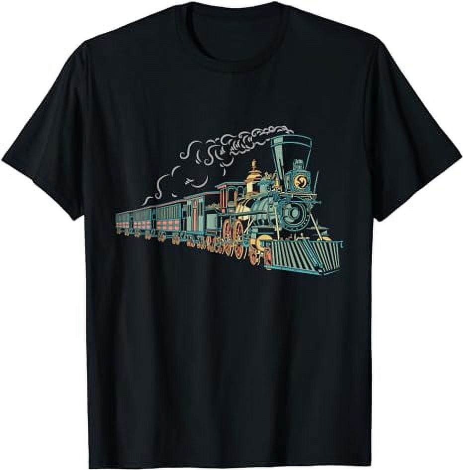 Steam Locomotive - Railroad Engine Railway Station Train T-Shirt ...