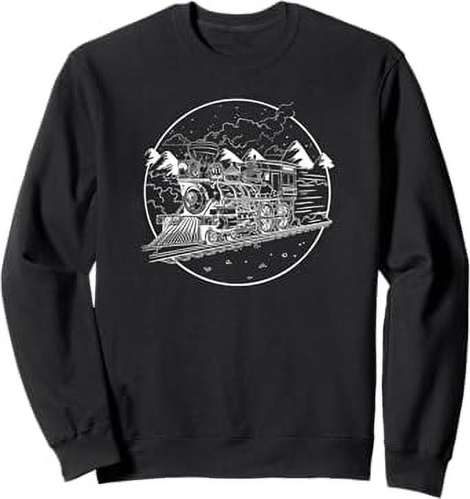 Steam Locomotive Train Illustration Image Railroad Sweatshirt - Walmart.com