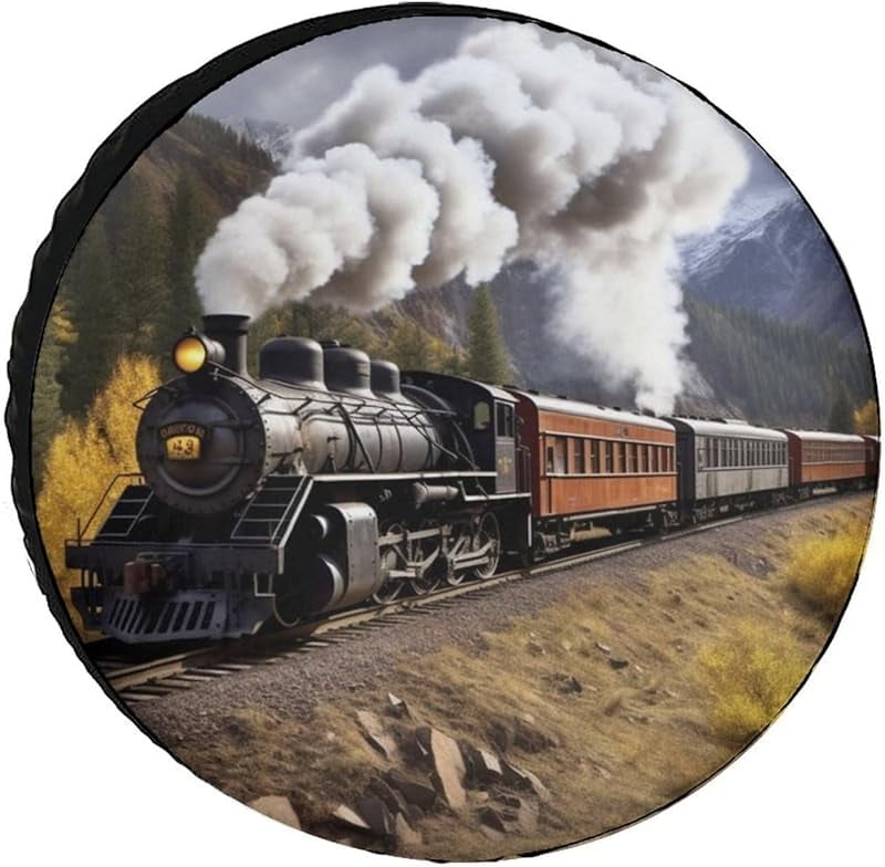 Steam Locomotive Train Spare Tire Cover Weatherproof Wheel Covers Tire ...
