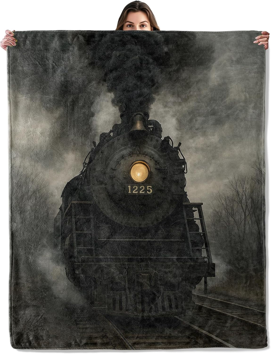 Steam Locomotive Train Throw Blanket for Boys Girls Kids Adults, Cozy ...