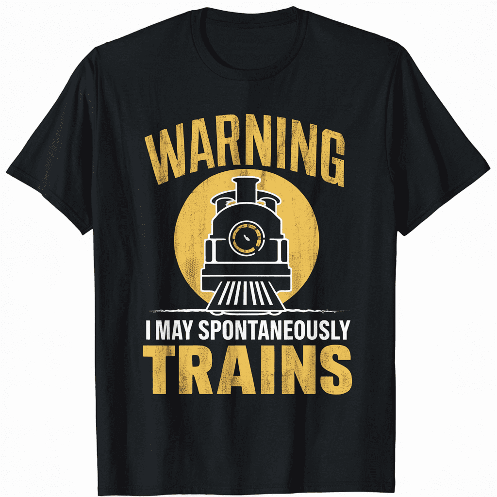 Steam Locomotive Vintage Train Retro Enthusiast Railfan Graphic T-Shirt ...