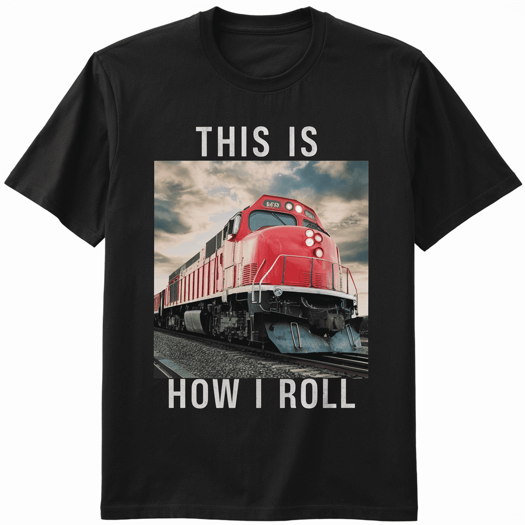 Steam Locomotive Vintage Train Retro Railfan Cool Graphic T-Shirt ...
