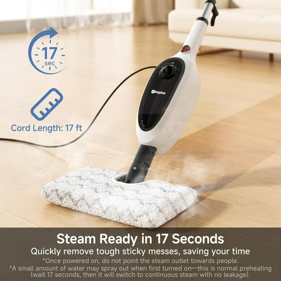 Steam Mop, 8-in-1 Steam Cleaner, 17S Heat Up, Floor Steamer Double ...