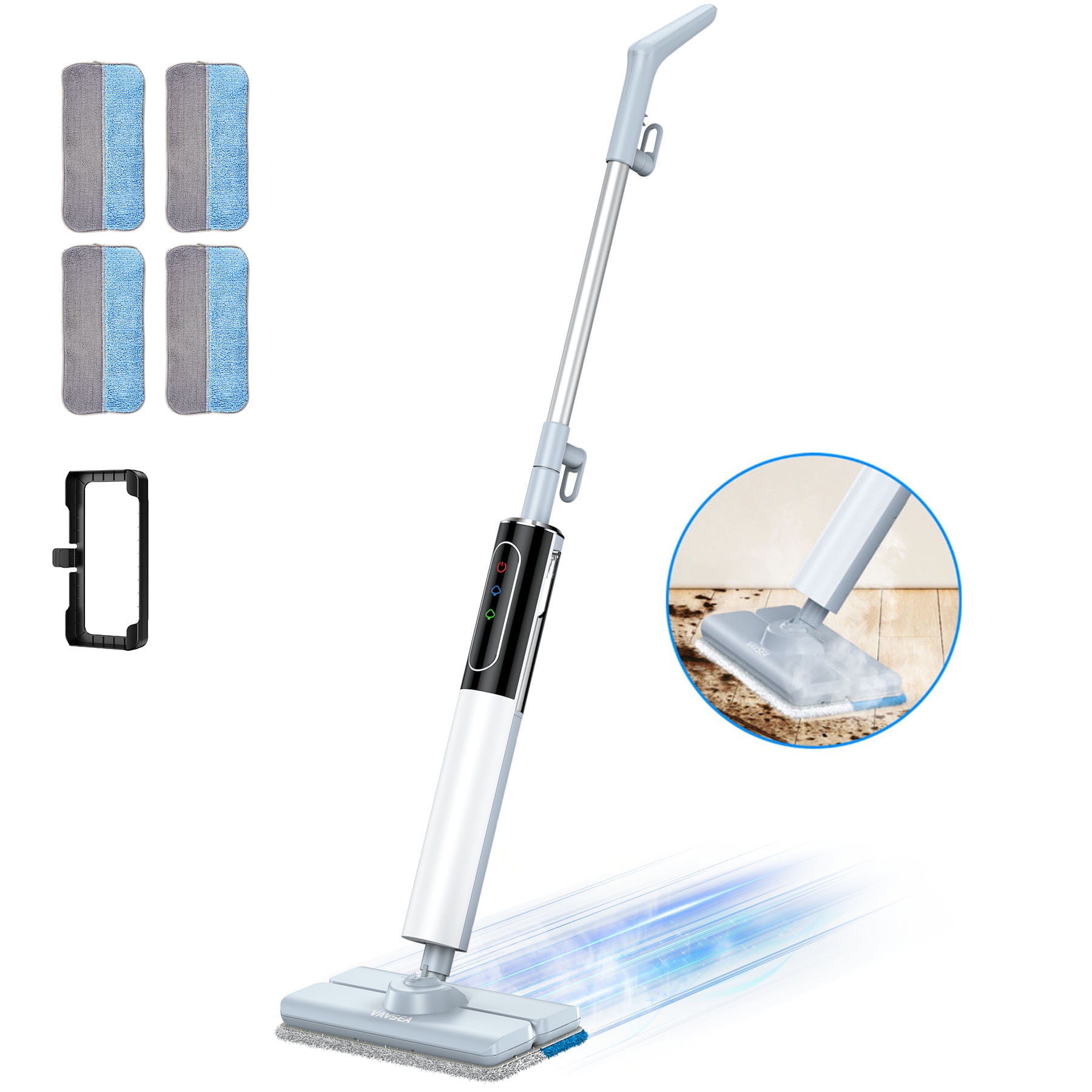 Steam Mop, Floor Steamer with 4 Washable Pads, Steam Cleaner for ...