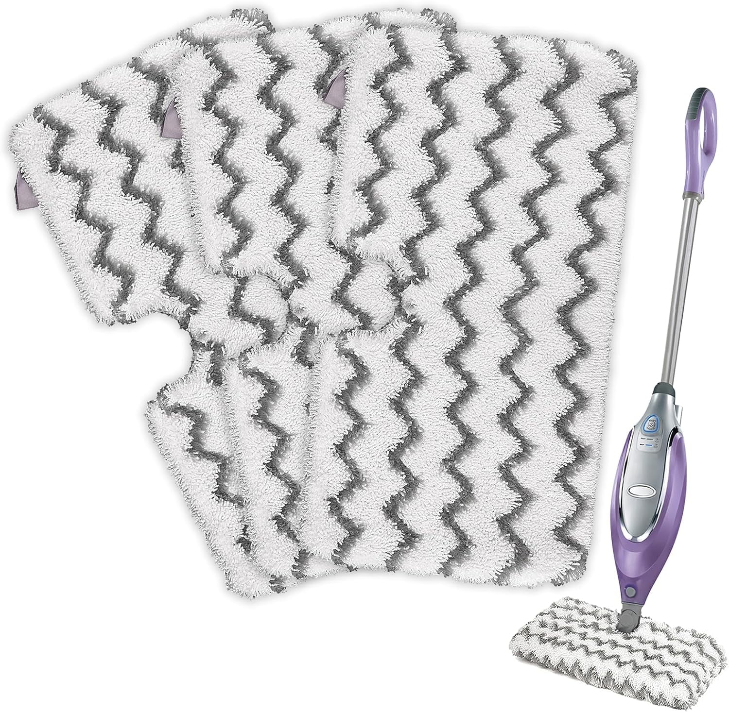 Steam Mop Pads with Scrub Strips Microfiber Replacement Pad Refills for ...