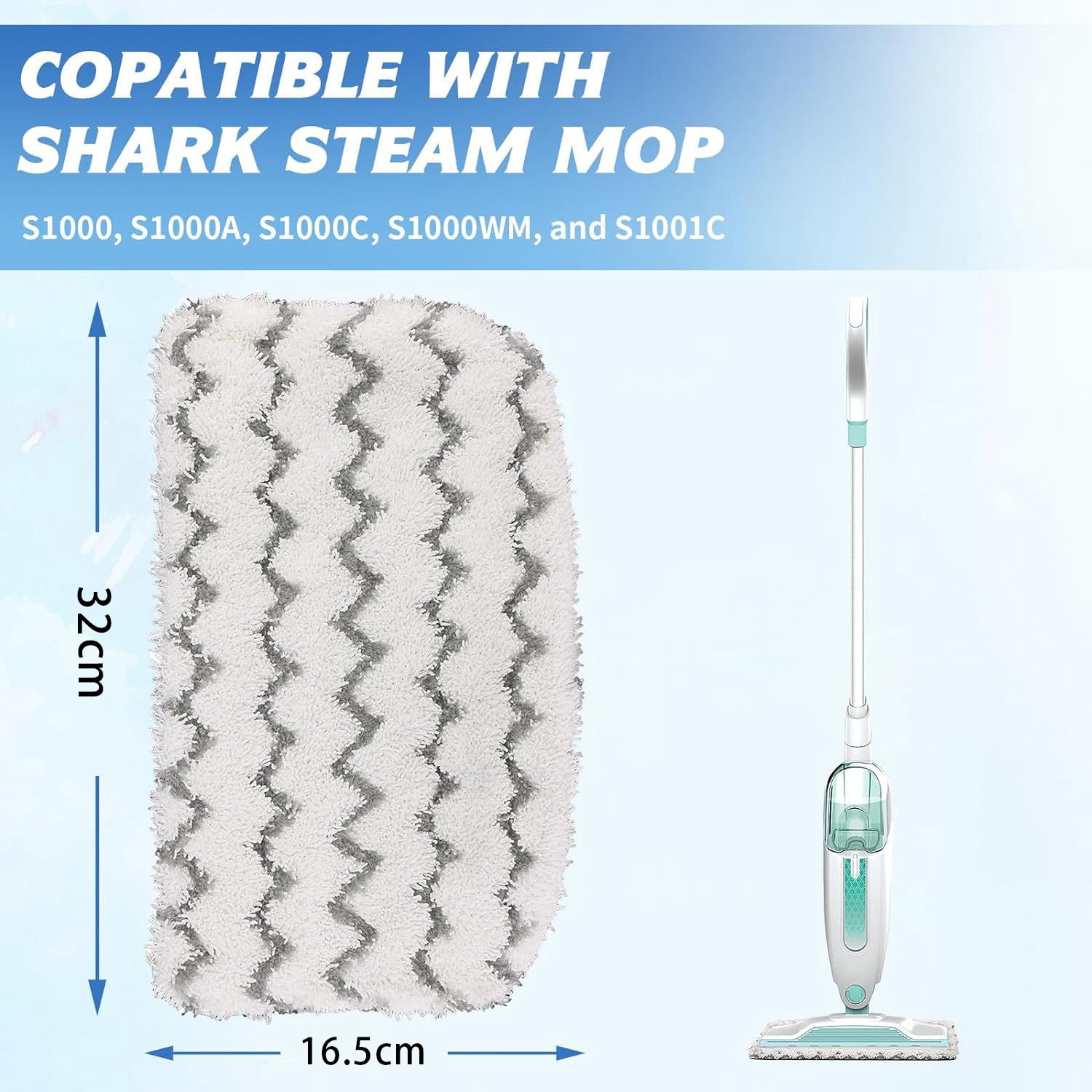 Steam Mop Pads for S1000 S1000A S1000C S1000WM S1001C S2001 Washable ...