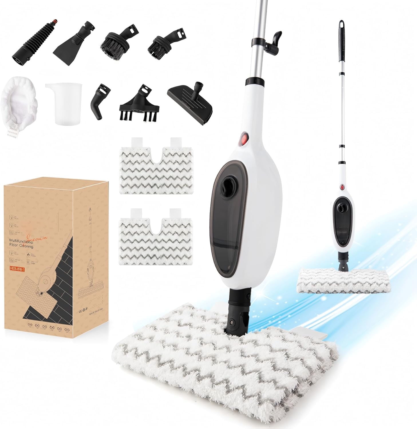 Steam Mops for Floor Cleaning, Unique Double-Sided Flip Design, 15 ...