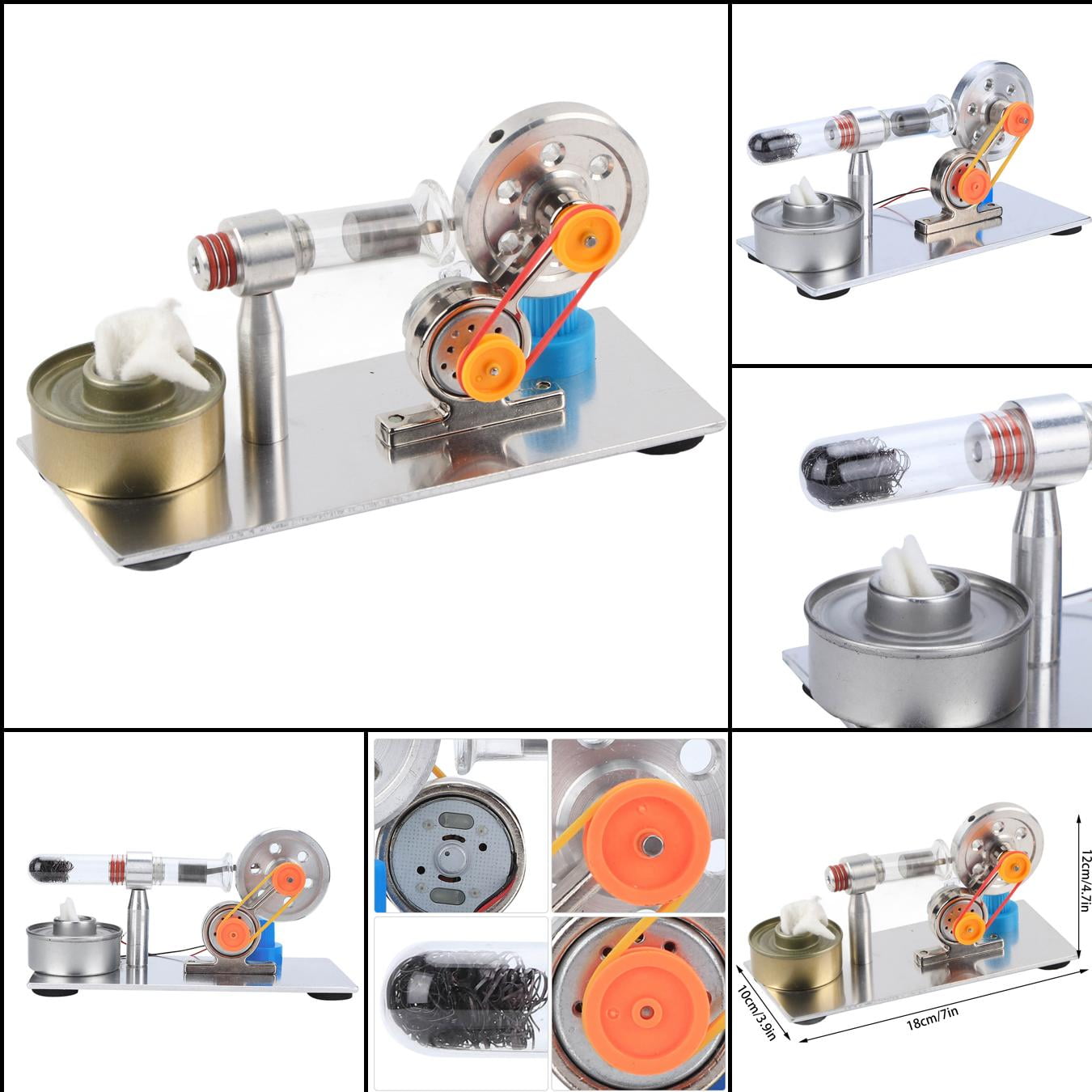 Steam Power Experiment Model, Single Cylinder Stirling Engine, Sterling ...