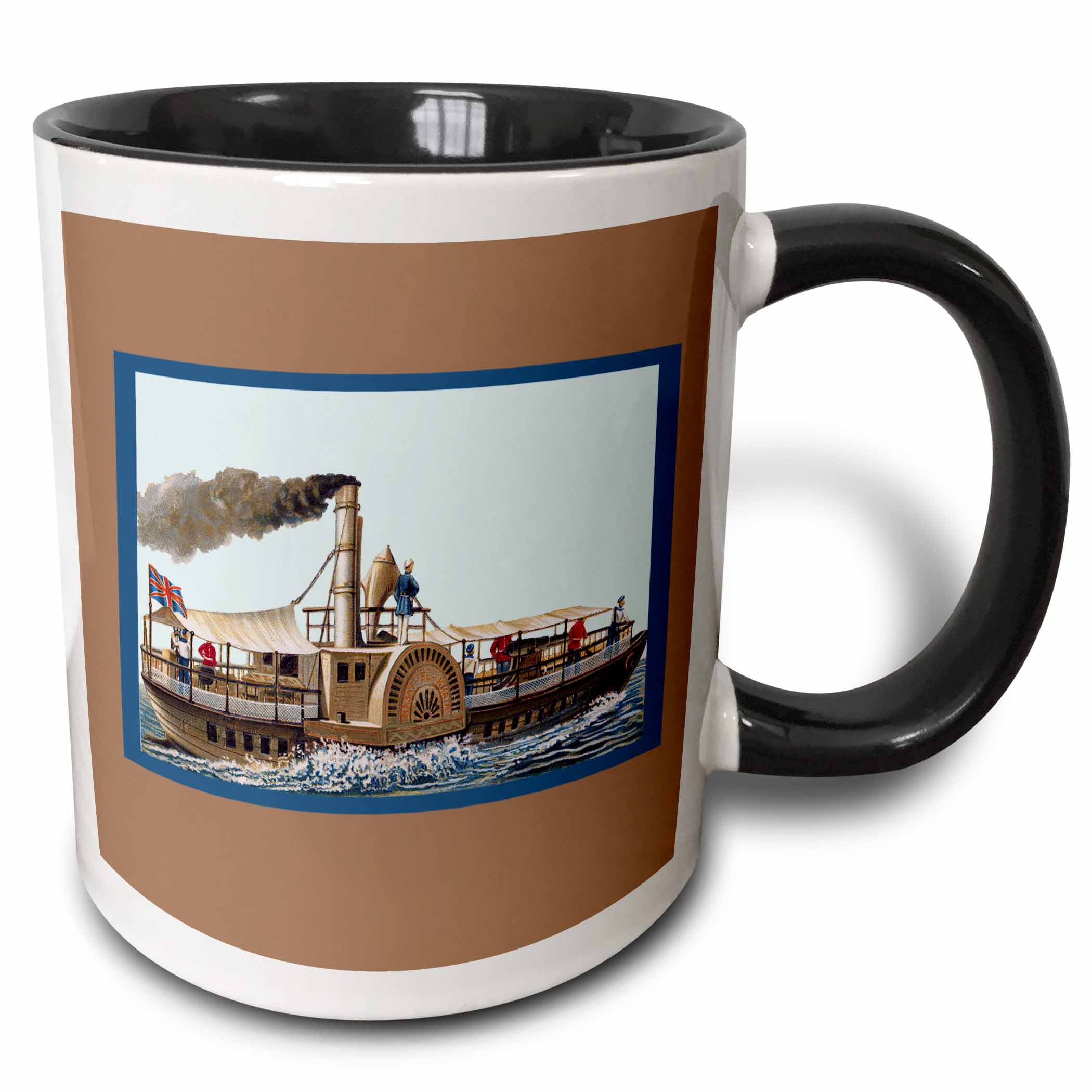 Steam Powered Paddle Boat with a British Flag and Soldiers 15oz Two ...