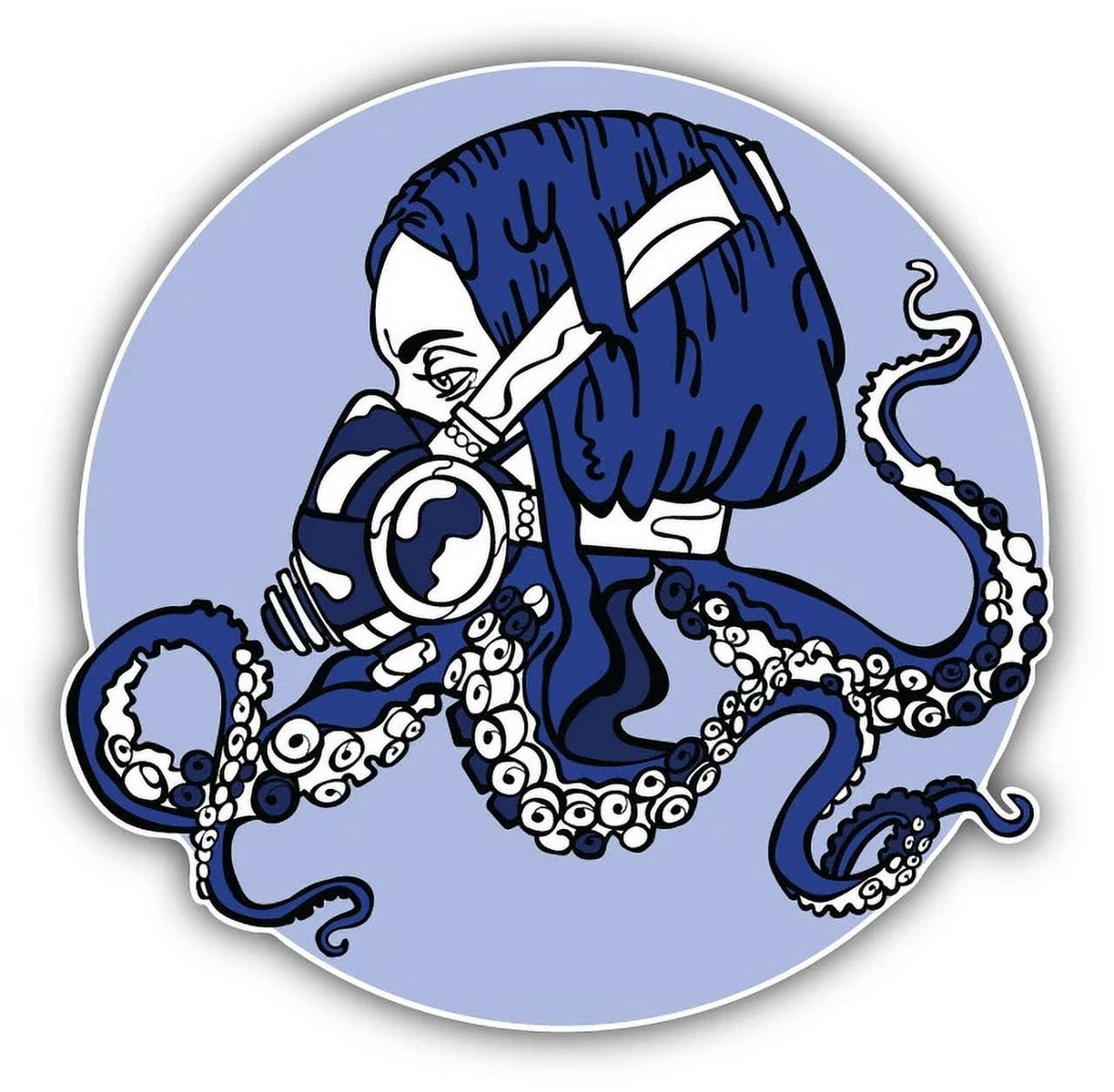 Steam Punk Octopus Girl Sticker Phone Decal Water Bottle Stickers Car ...