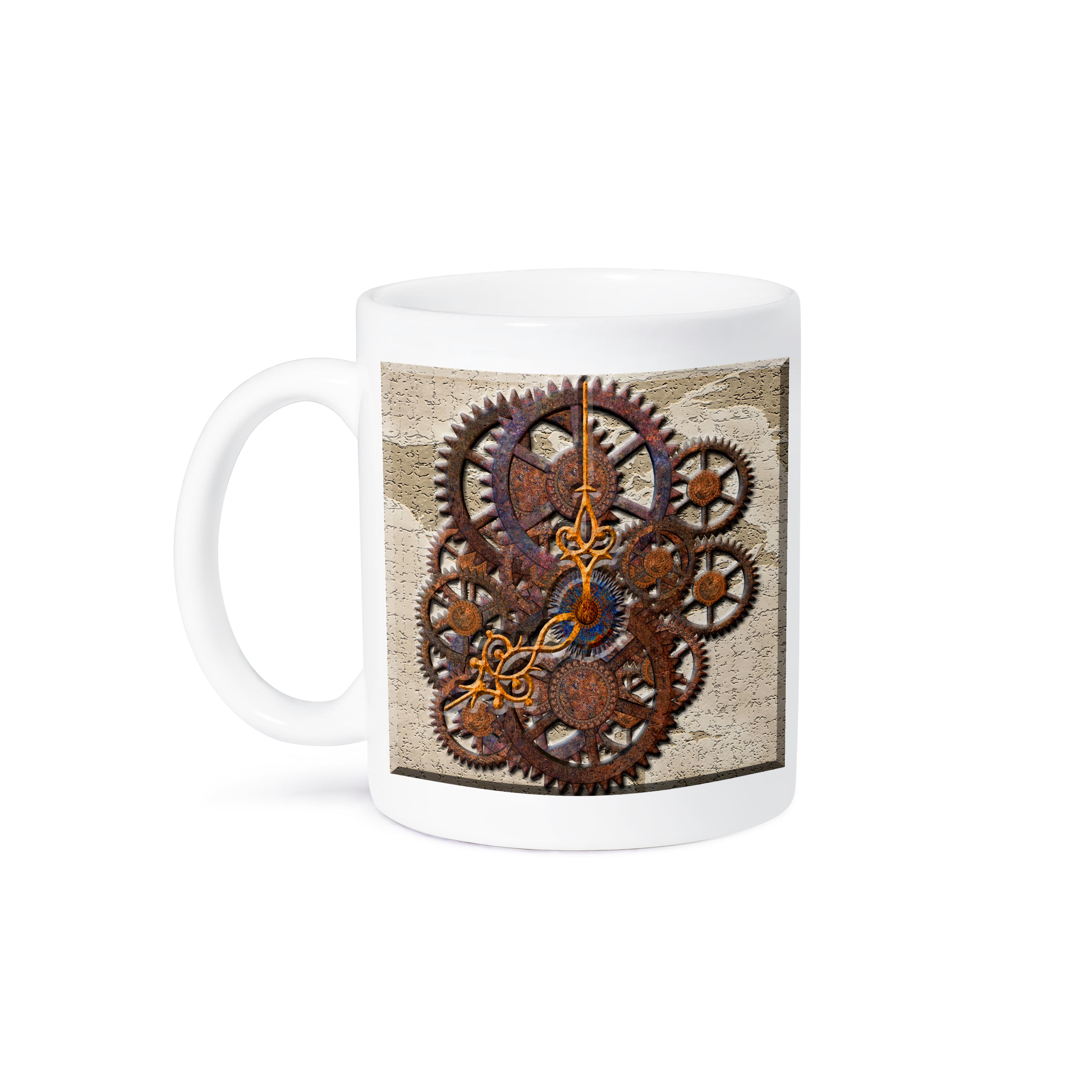 3dRose, Steam Punk cog wheels in Bronze , 15oz Mug - Walmart.com