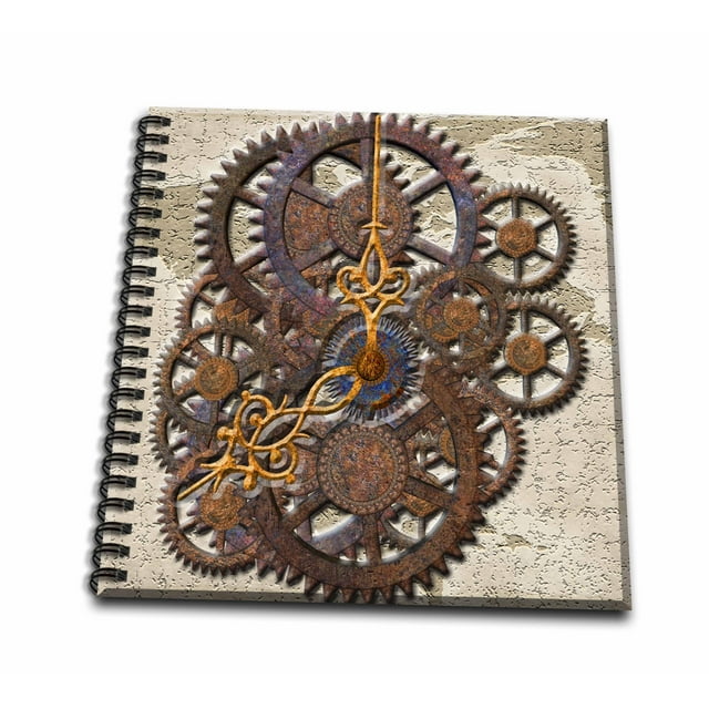 Steam Punk cog wheels in Bronze Memory Book 12 x 12 inch db-108102-2 ...