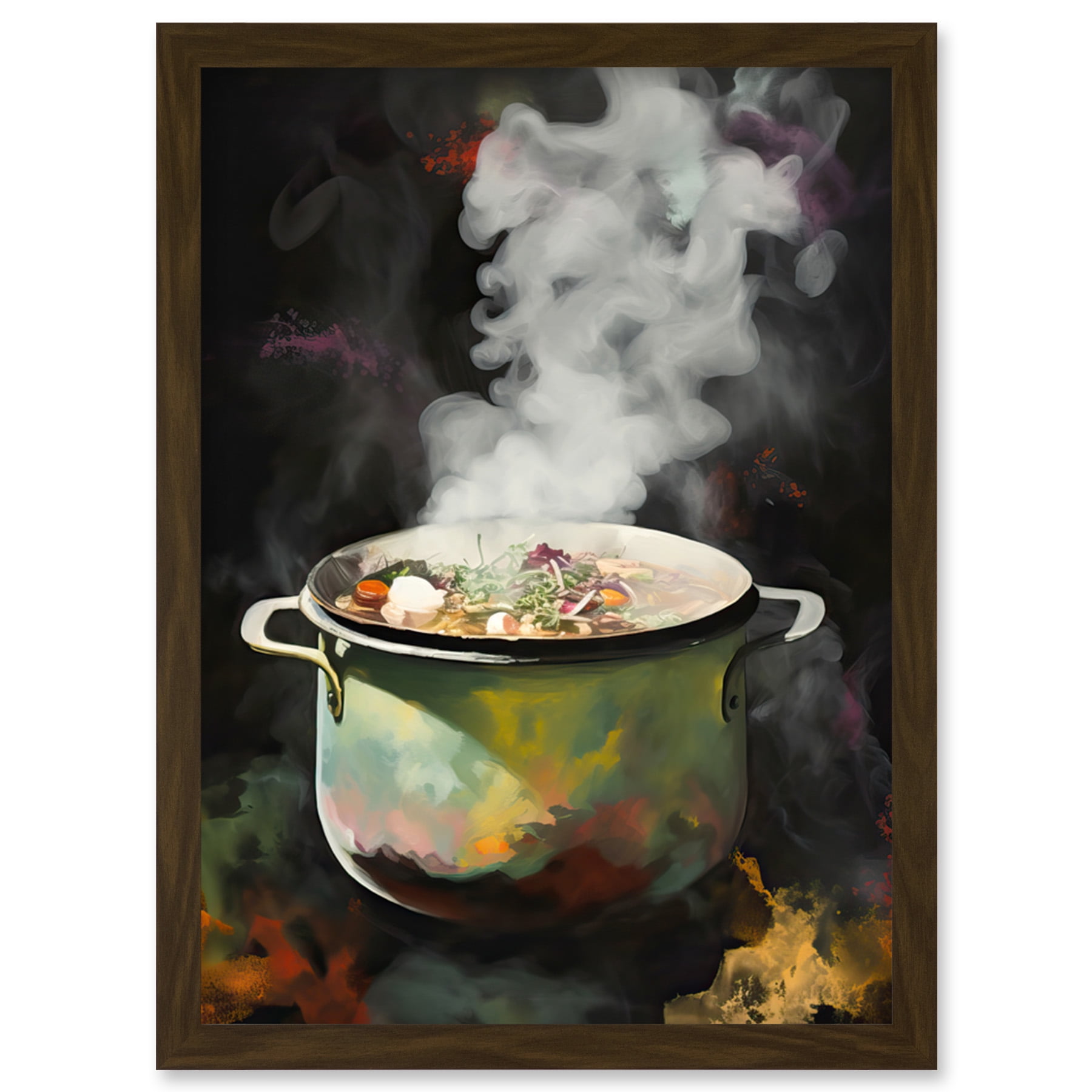Steam Rising from a Simmering Vegetable Soup Pot Artwork Framed Wall ...