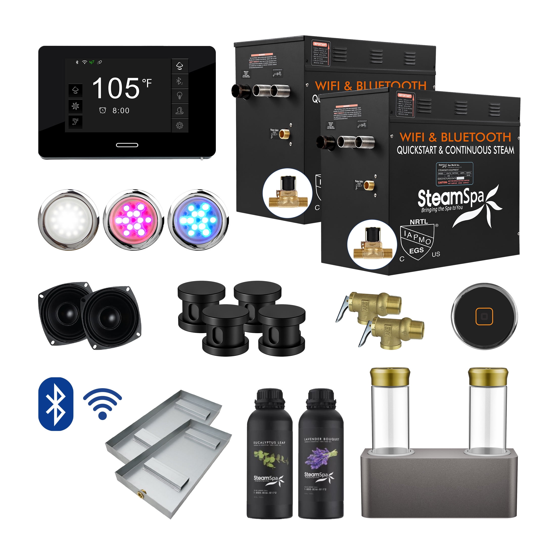 Black Series 21KW Steam Bath Generator with Advanced Control, BLUETOOTH ...