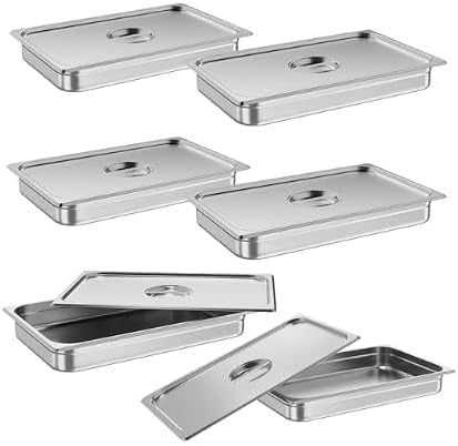 Steam Table Pan, 2.5" Deep Stainless Steam Table Pan with Lid, Full ...