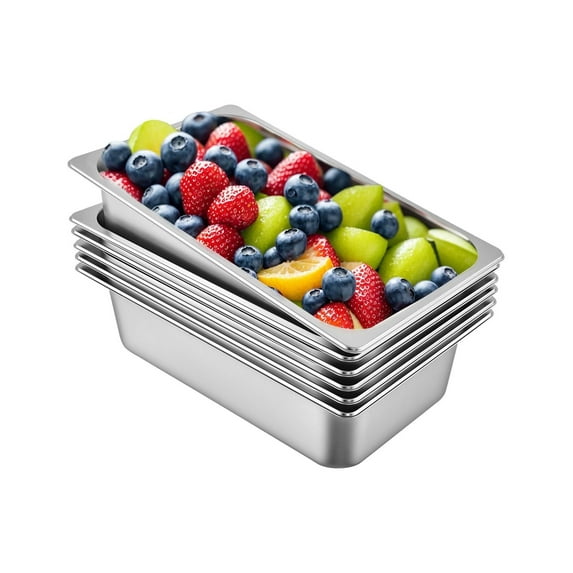Steam Table Pans 6 Pack, 20.9 x 12.8 x 5.9 Inch Full Size Deep Hotel ...