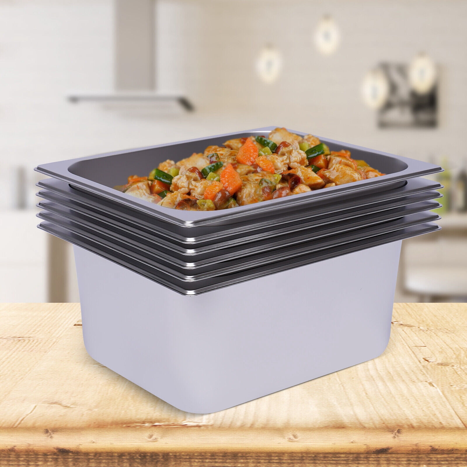 6-Pack Large Size Stainless Steel Steam Table Pans for Warming and ...