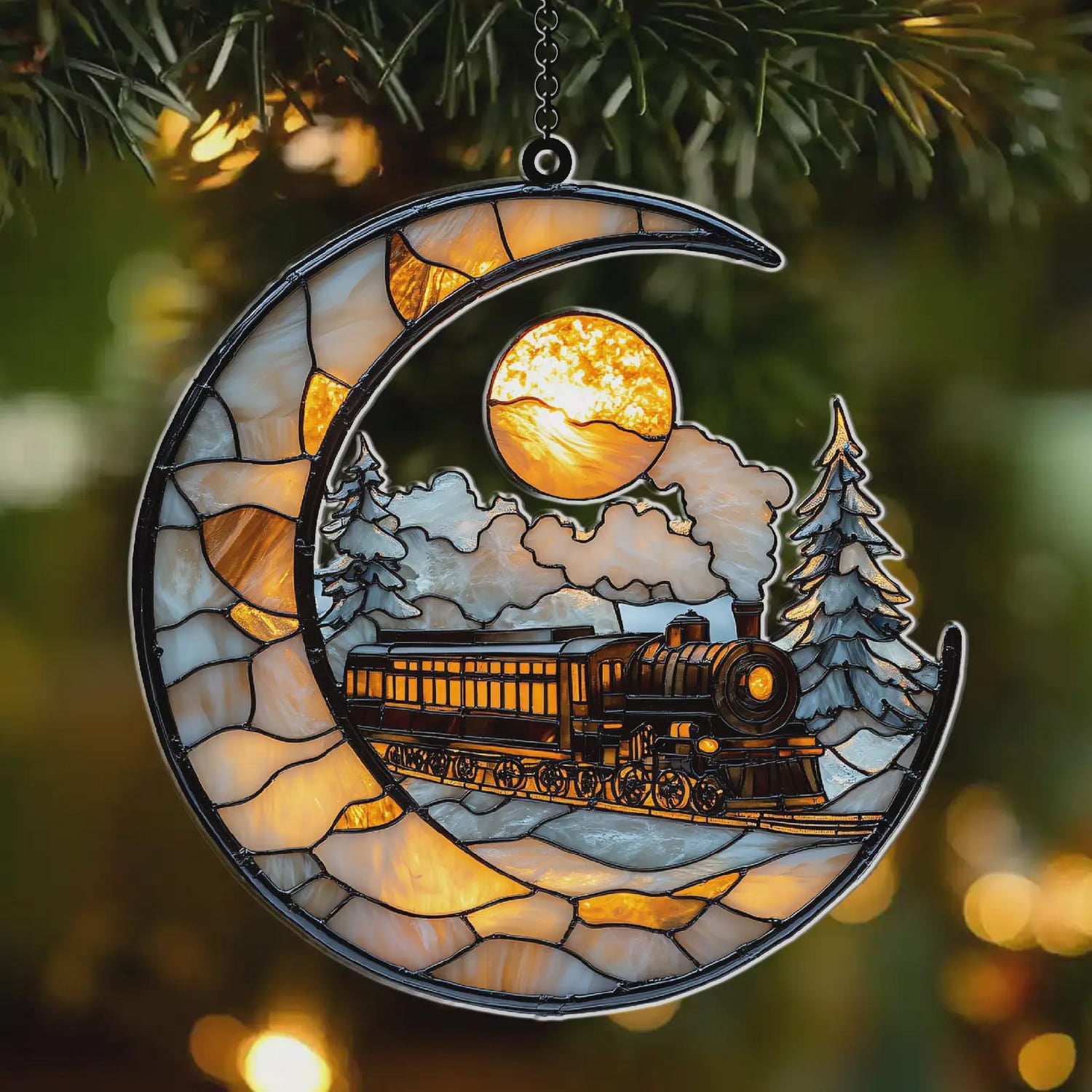 Steam Train Acrylic Suncatcher And Ornament – Crescent Moon Faux ...