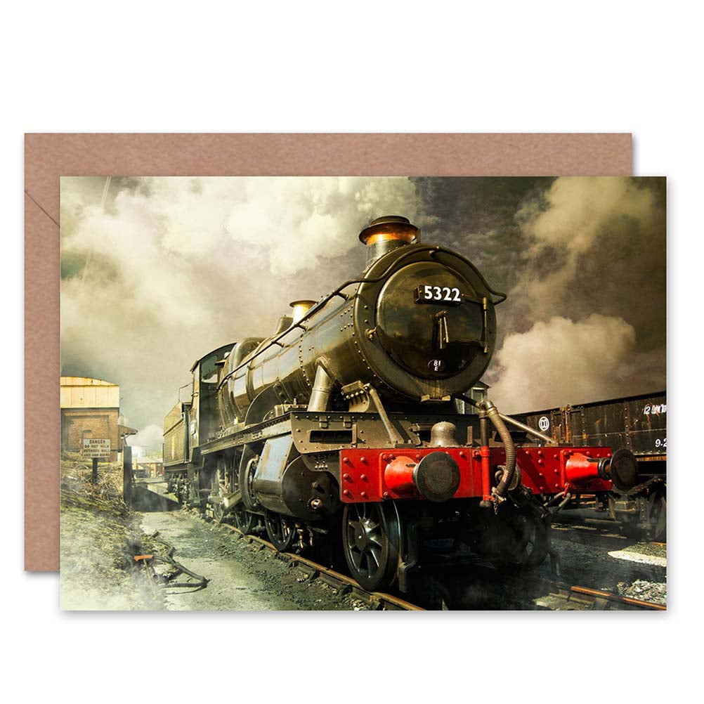 Steam Train Colour Photo Birthday Card Plus Envelope Blank inside ...