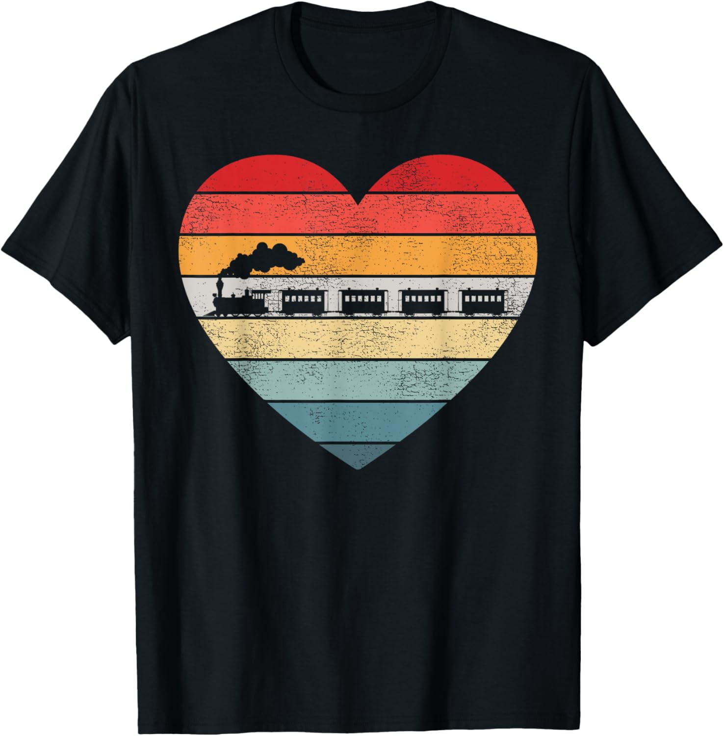 Steam Train Driver Trainspotting Locomotive Vintage Heart T-Shirt ...