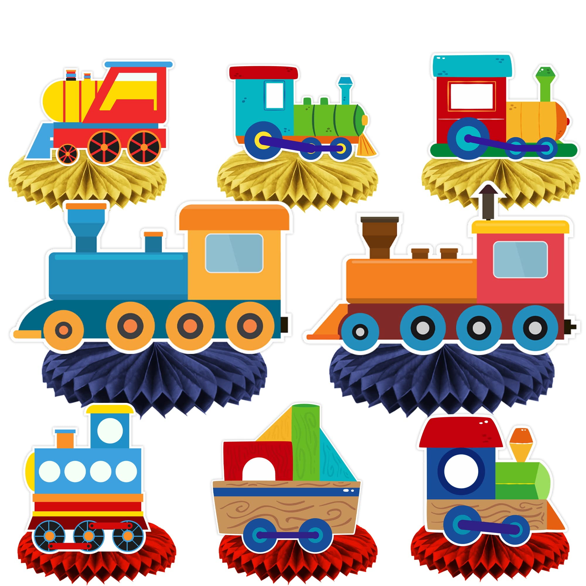 Steam Train Honeycomb Centerpieces Railroad Railway Crossing ...