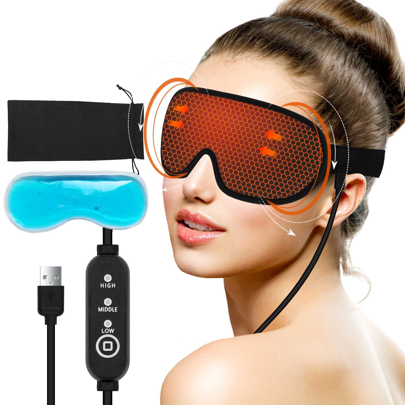 Steam eye mask usb charging eye mask temperature adjustment sleep sleep ...