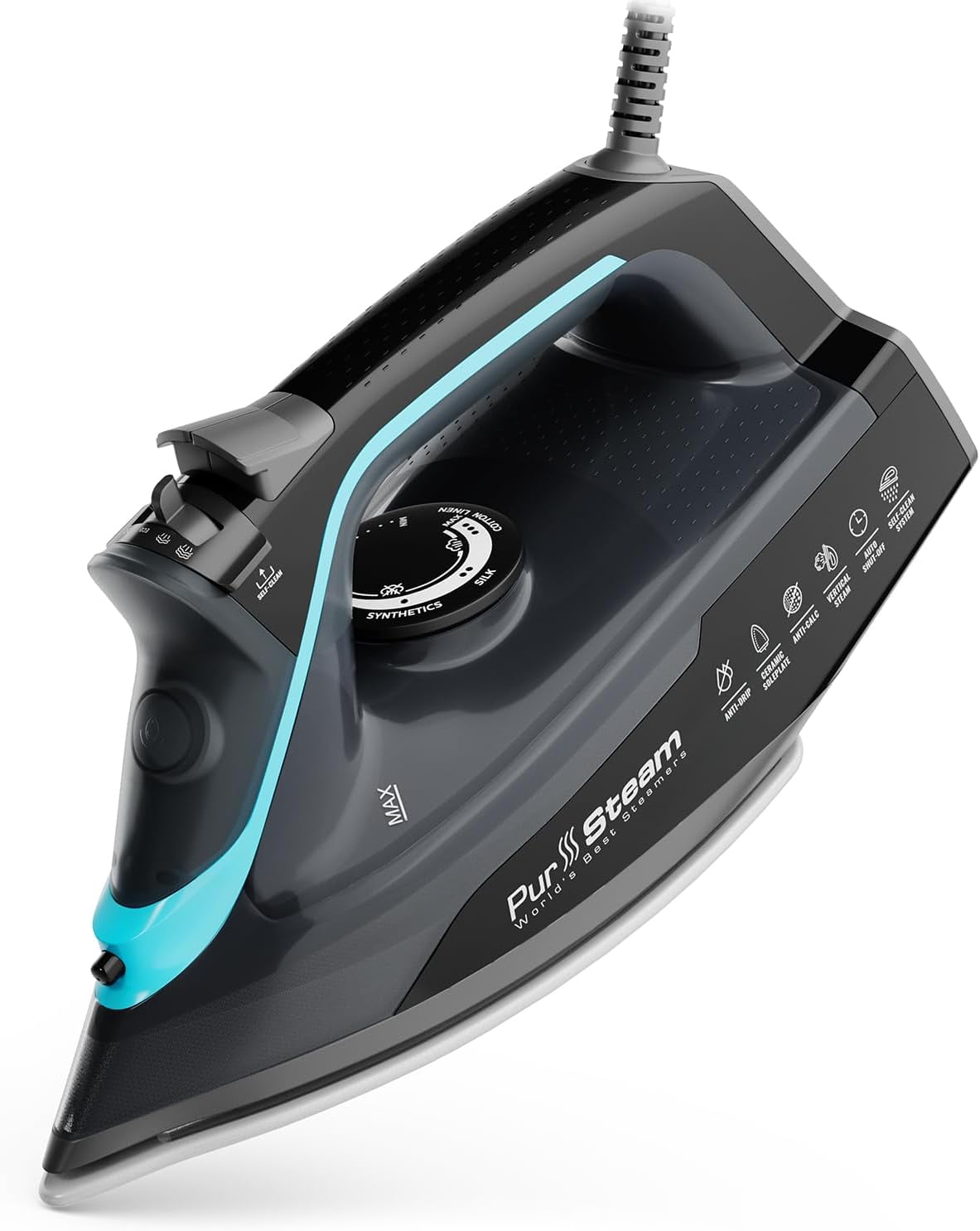 SteamBurst+ 1750W Steam Iron, Ceramic Soleplate, Adjustable Steam ...
