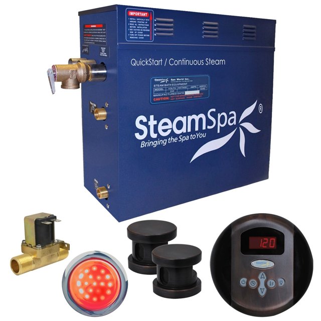 SteamSpa Indulgence 12 KW QuickStart Steam Bath Generator Package with ...