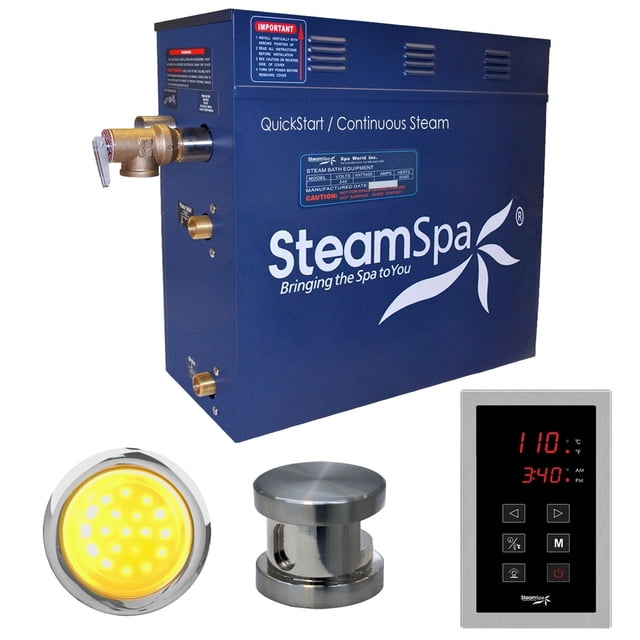 SteamSpa Indulgence 9 KW QuickStart Steam Bath Generator Package in ...